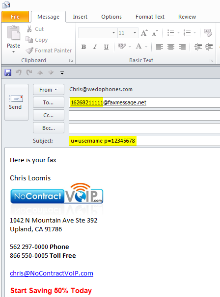 Electronic Fax Instructions - No Contract VOIP